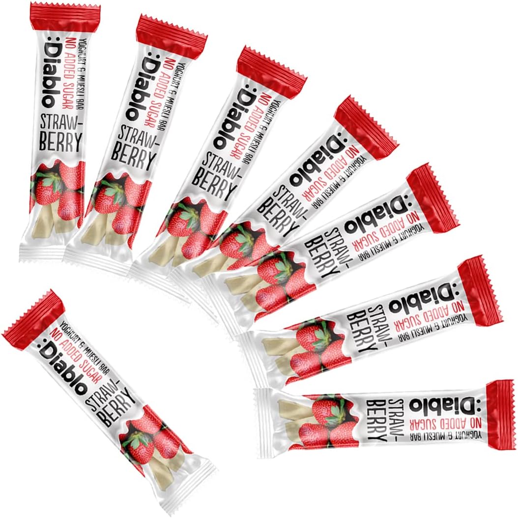 Diablo Yoghurt & Muesli Bar - Strawberry | No Added Sugar | Sweetened ...