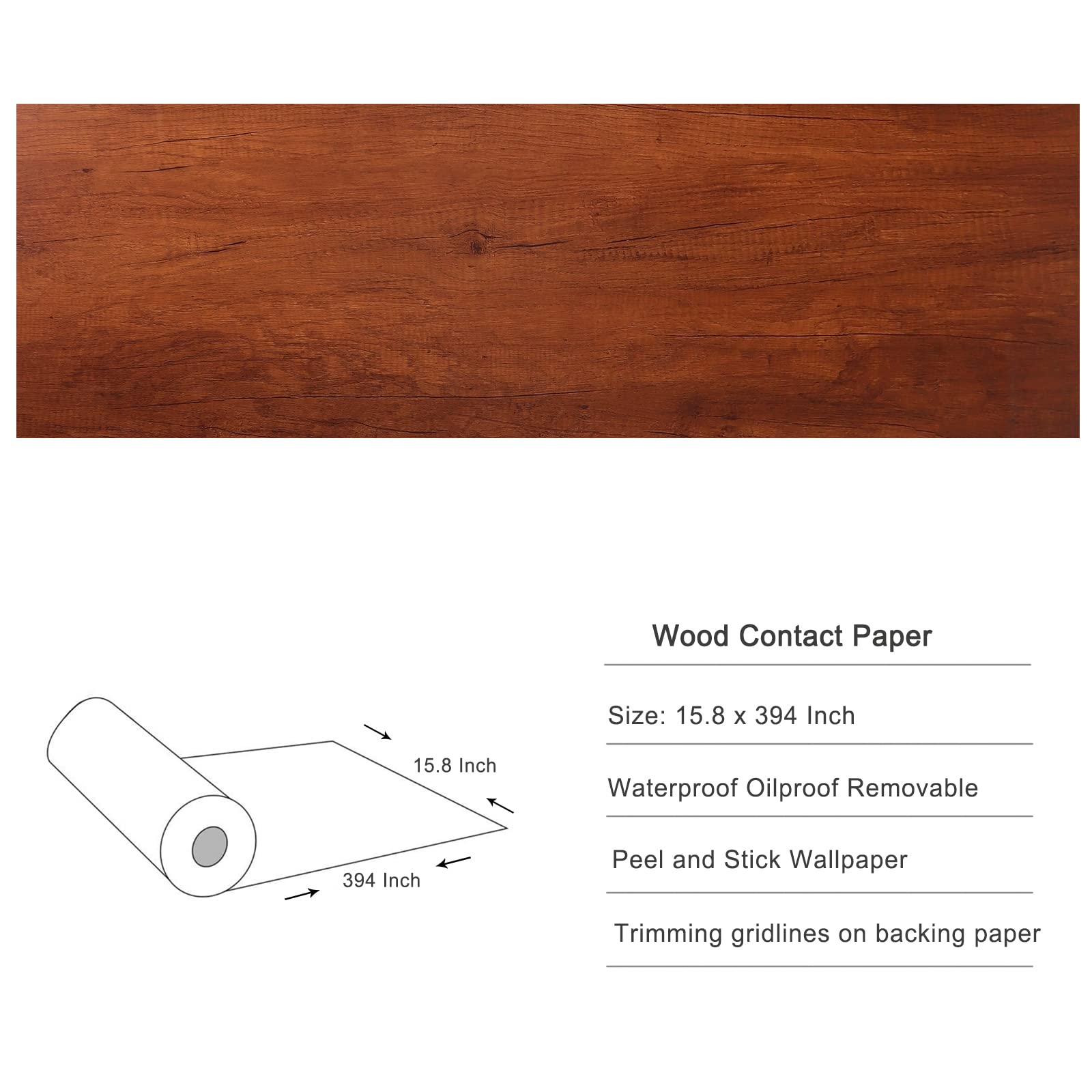 SumiStick Wood Grain Peel and Stick Contact Paper 15.8" X 394" Brown ...
