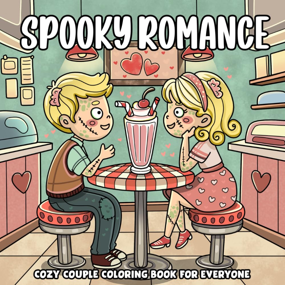 Amazon.com: Spooky Romance, Comfy & Cozy Couple Coloring Book for ...