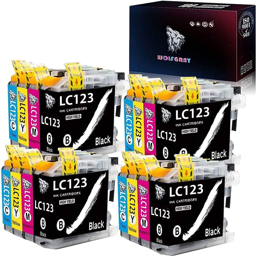 Wolfgray LC 123 Ink Cartridges Compatible for Brother LC123 LC123XL for ...