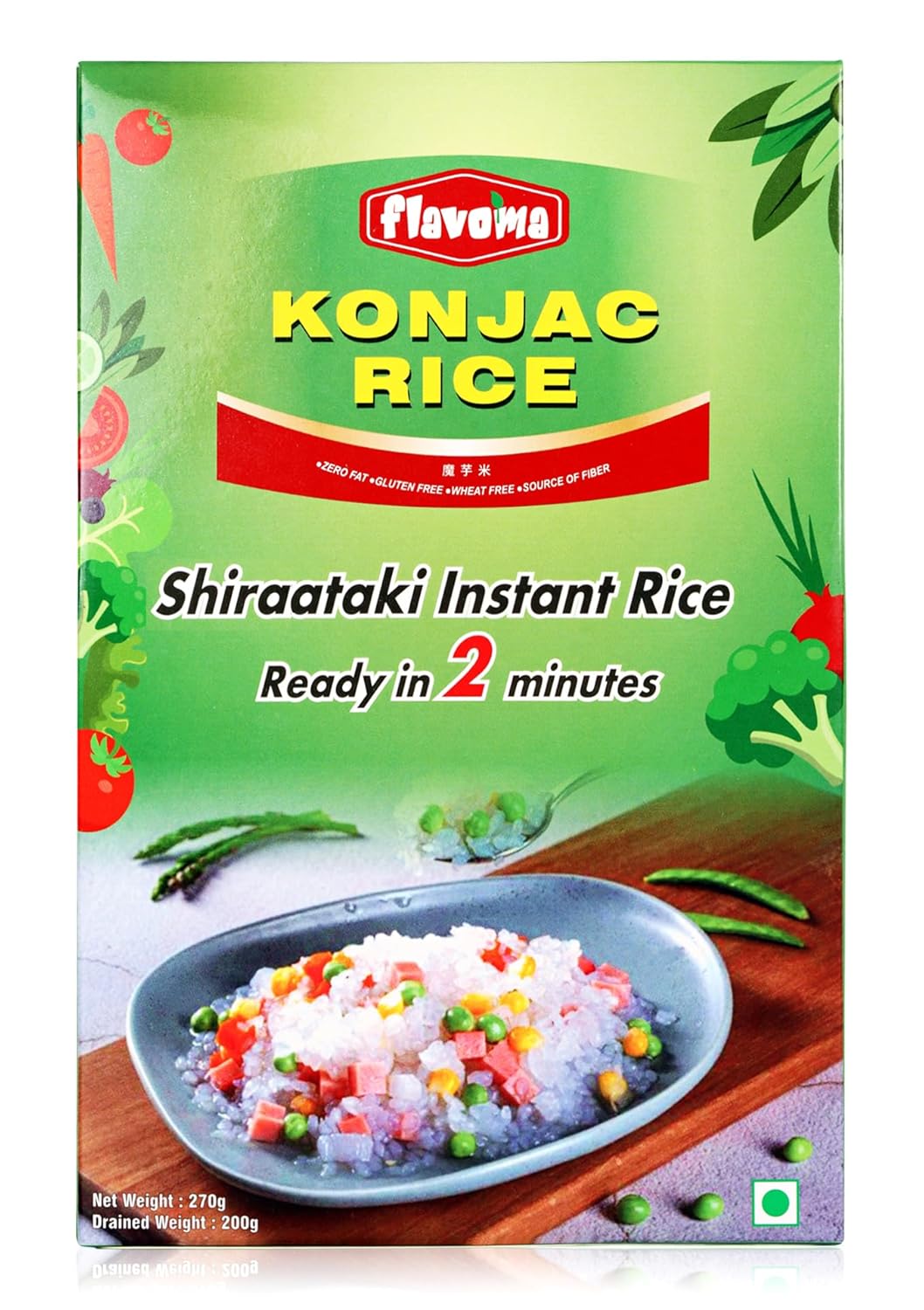 Flavoma Shiraataki Rice/Konjac Rice, 270g [Ultra Low-carb | Low-calorie ...