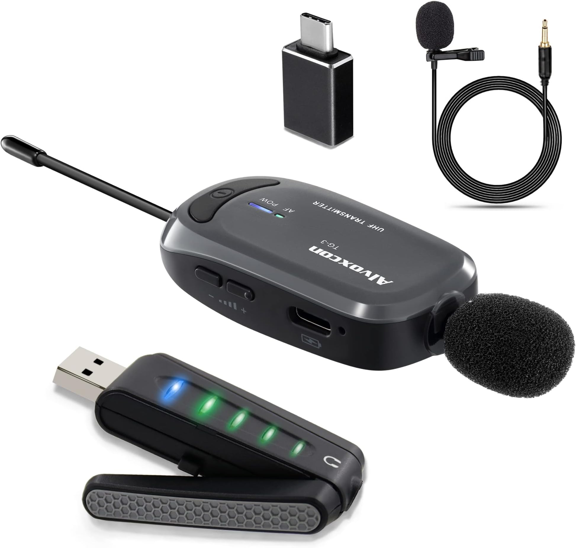 Amazon.com: KIMAFUN Wireless Lavalier Microphone System, 2.4G Wireless ...