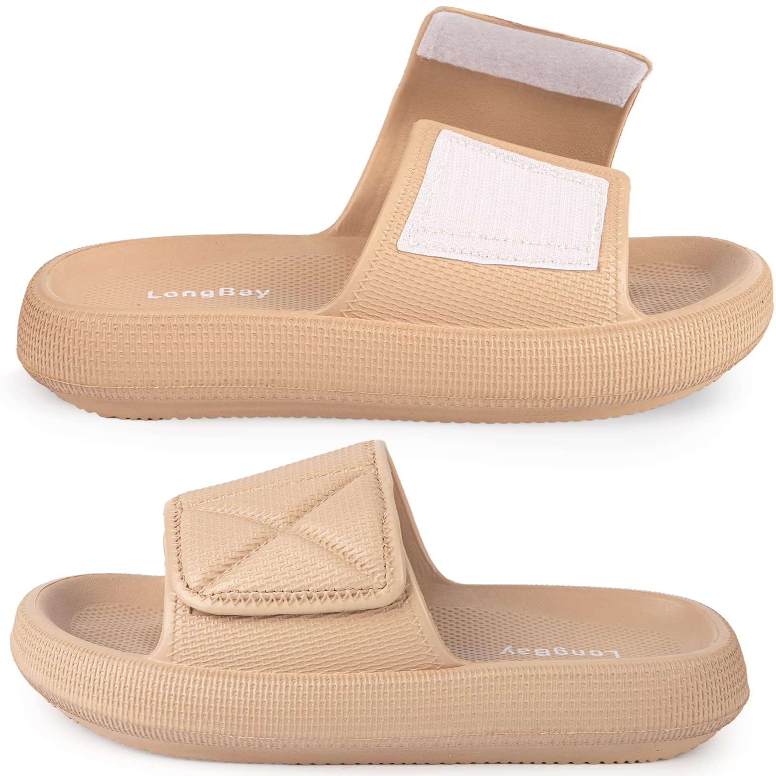 Amazon.com | LongBay Comfy Cloud Cushion Slides for Women and Men ...