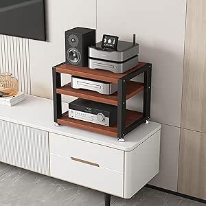 Media Stand Portable Audio Rack with Storage Shelves for Living Room ...