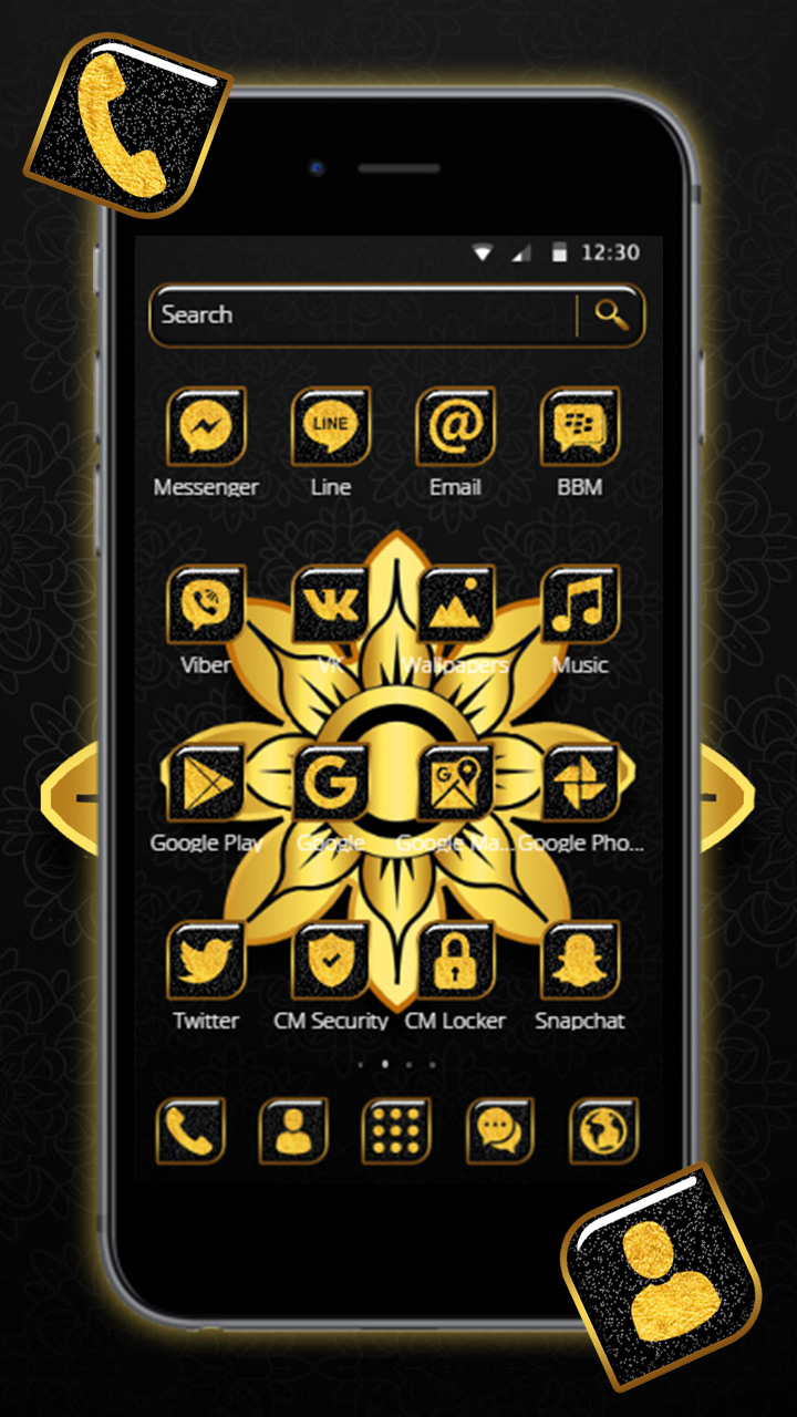 Golden Flower Theme and Live wallpaper - App on Amazon Appstore