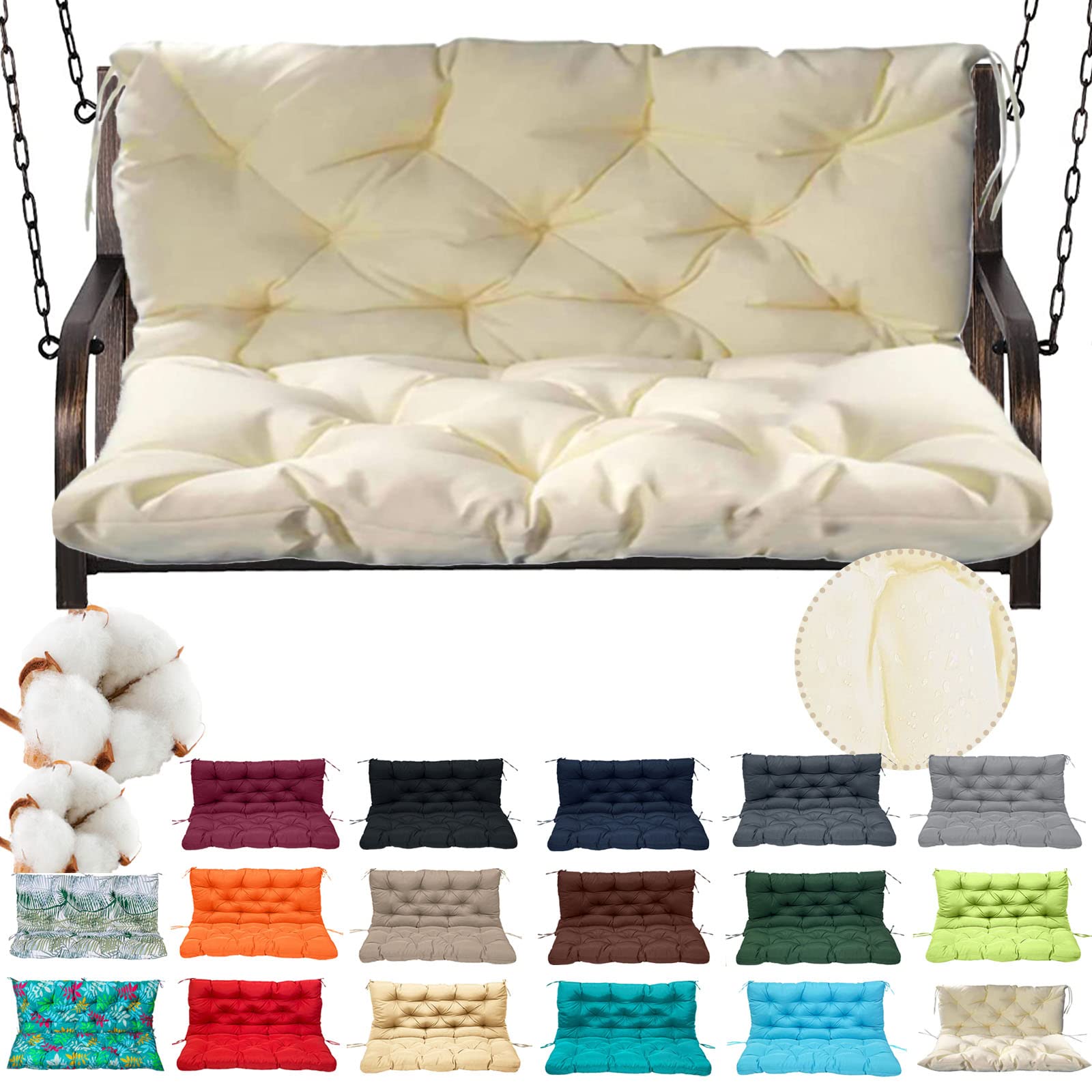 Amazon.com : DHIJUPNG Outdoor Porch Swing Cushions Waterproof, Patio ...