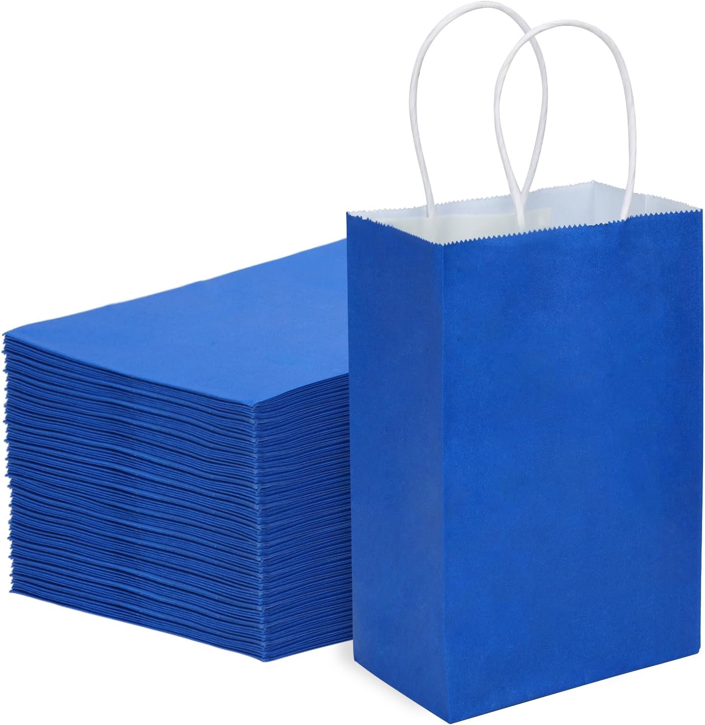 Amazon.com: Moretoes 25pcs 5.25x3.2x8 Inches Blue Gift Bags Kraft Paper ...