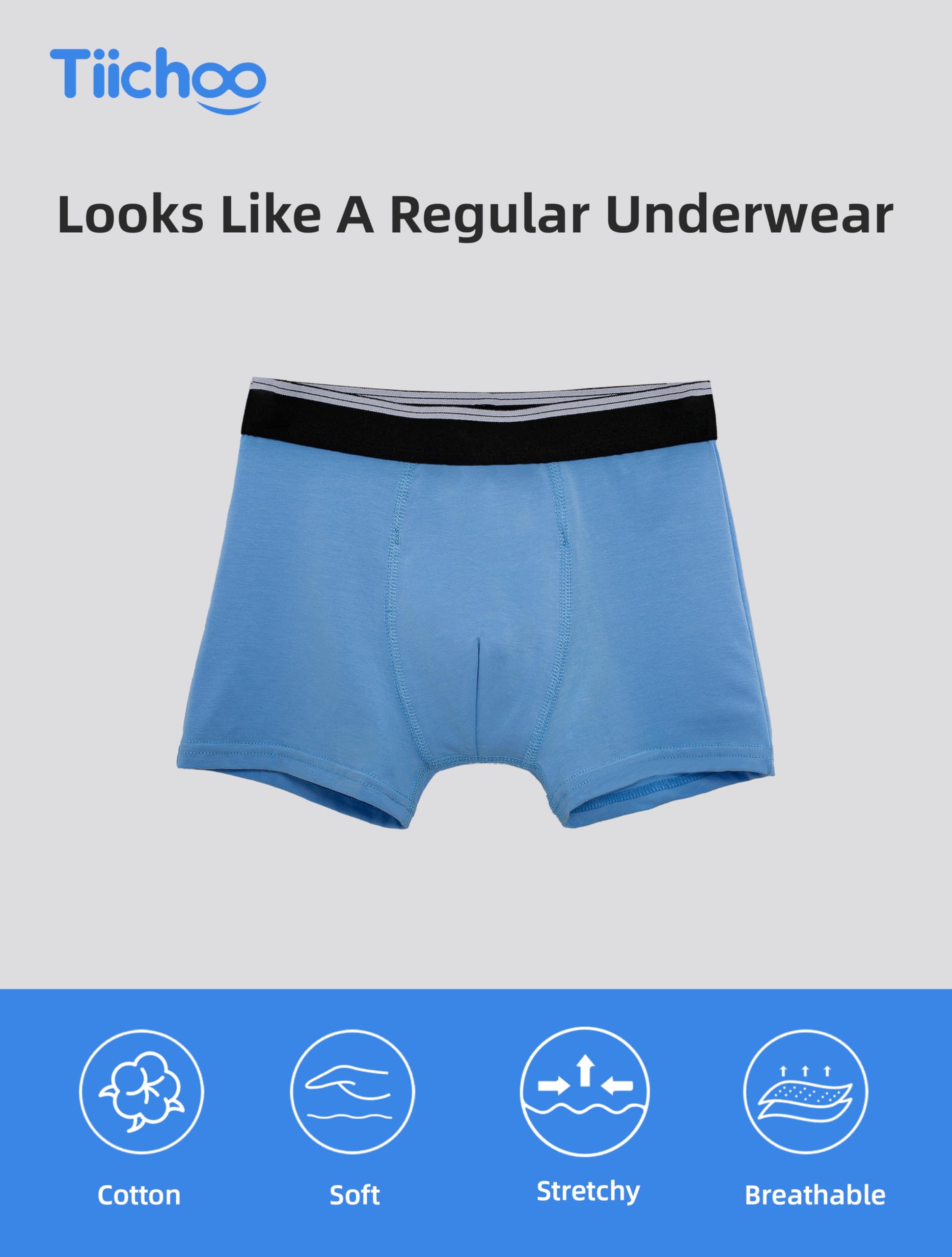 Snapklik.com : TIICHOO Washable Nighttime Underwear For Boys Leakproof ...