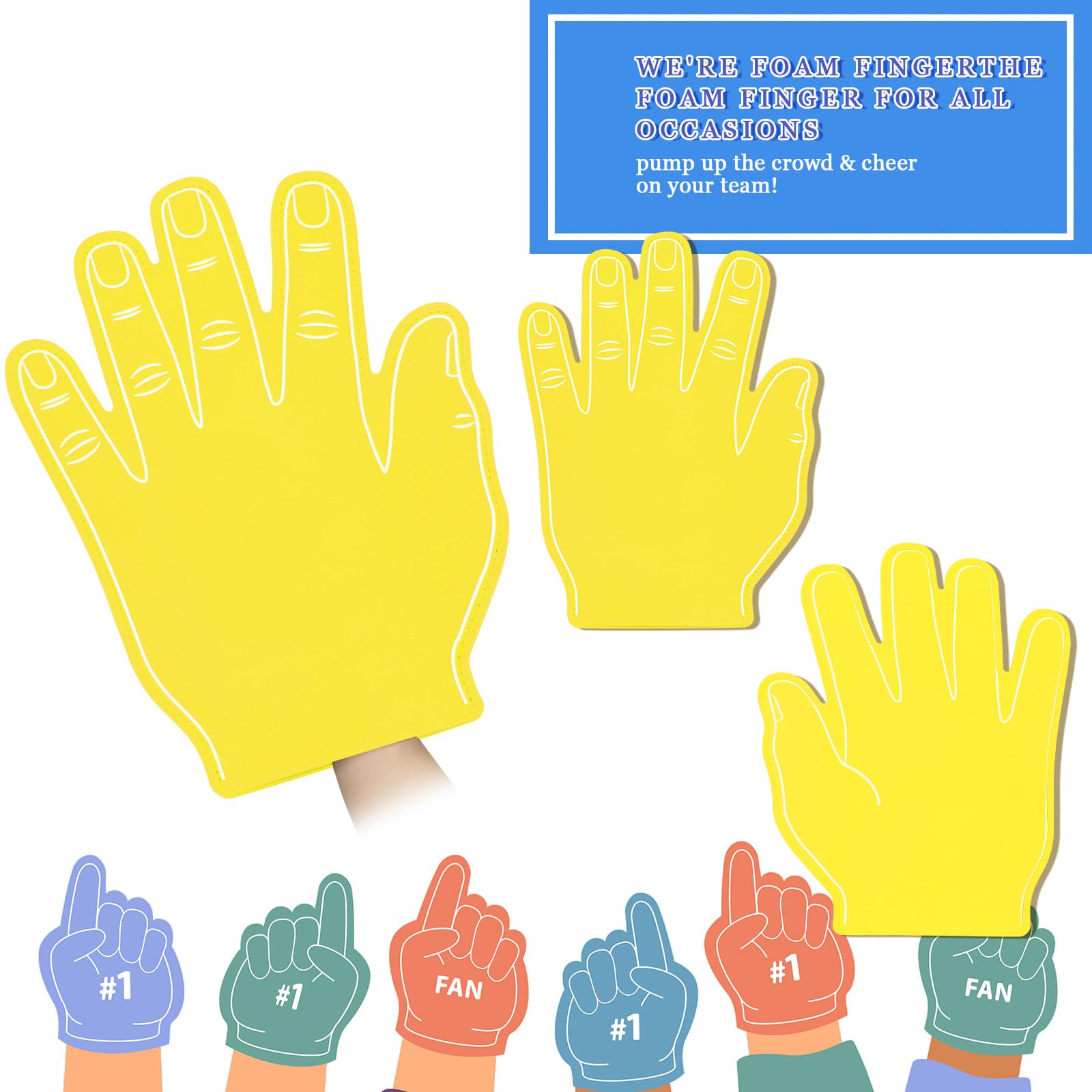 Snapklik.com : Sotiff 3 Pcs 16 Inches Giant Foam Hand High Five Finger ...