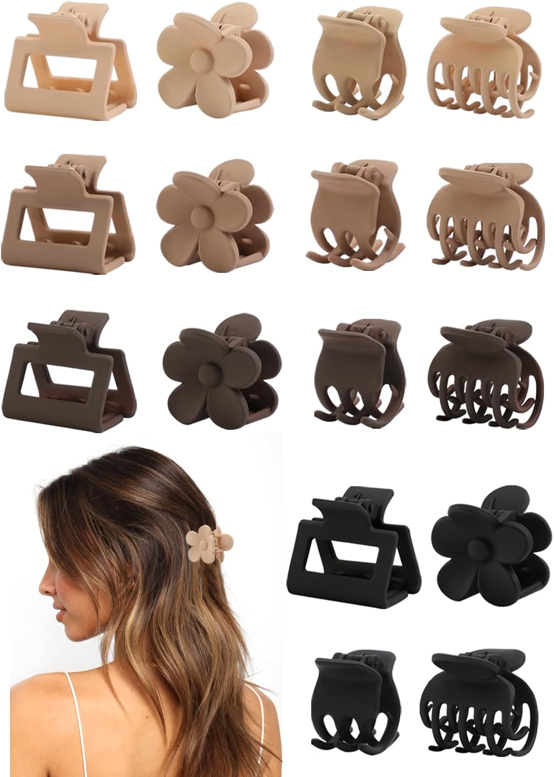 Amazon.com: 16 PCS Small Hair Clips for Women & Girls, Durable Matte ...