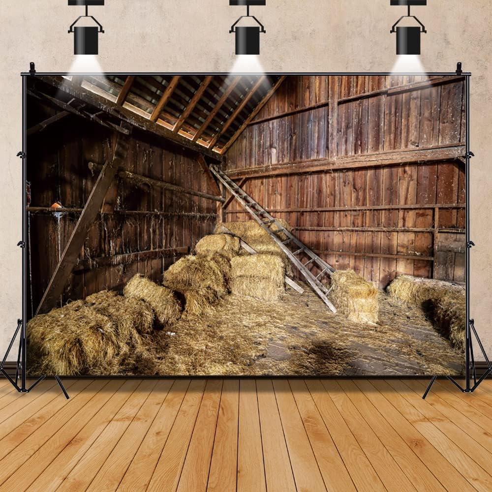 Amazon.com : 5x3ft Western Barn Photography Background Shabby Log Cabin ...