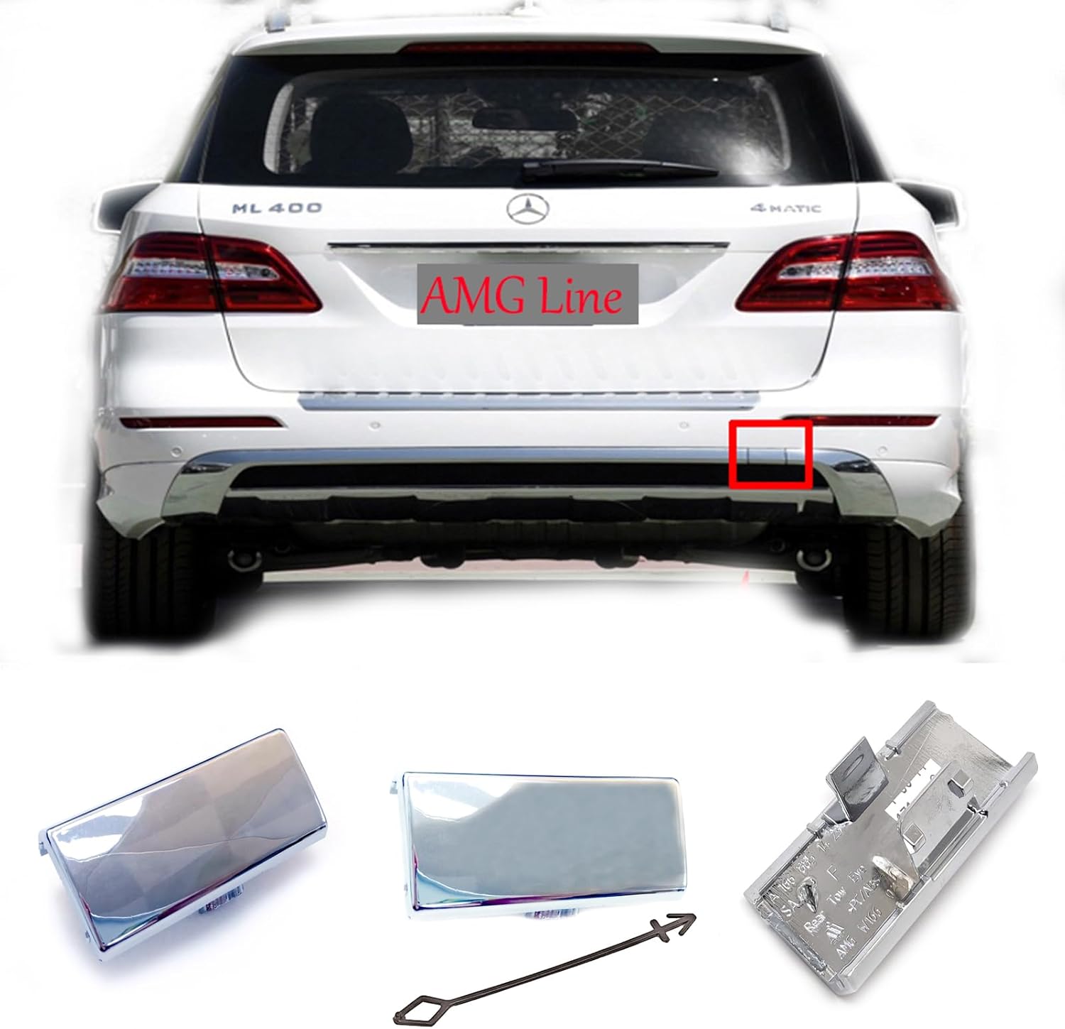 Amazon.com: Rear Tow Cover Fit 12-14 Mercedes Benz ML GLE X166 for 250 ...