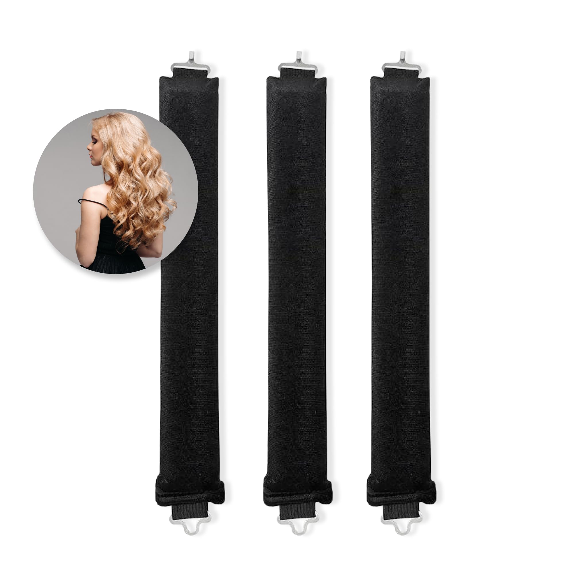 Amazon.com : Velvet Heatless Curling Set - 3 Satin Rods for Soft ...