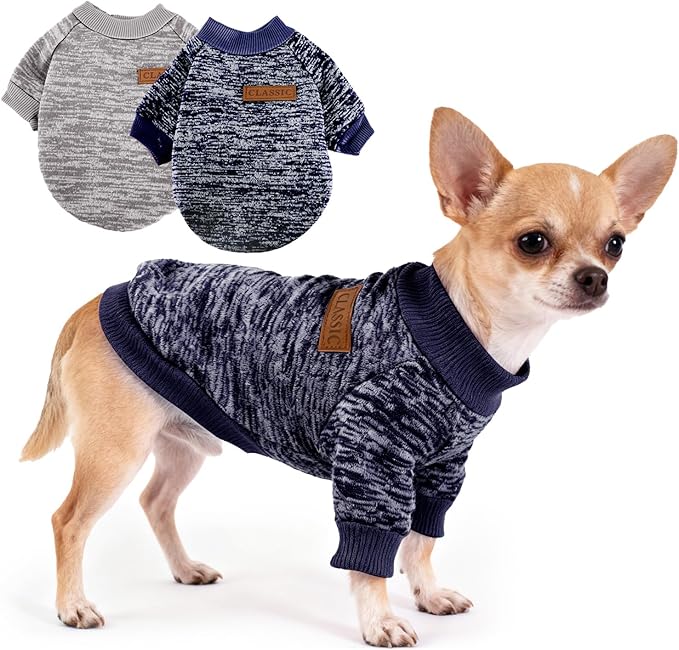 Amazon.com : hoyuwak 2 PCS Dog Sweaters for Small Dogs Warm Winter Fall ...