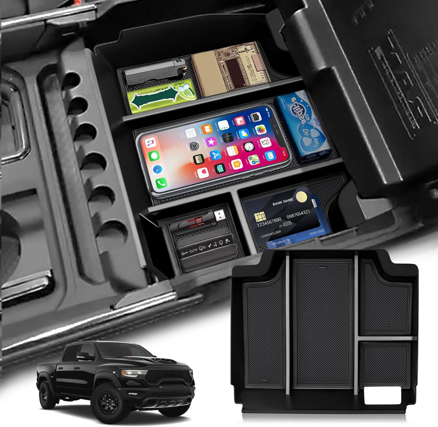 Amazon.com: TUAMFO For Dodge Ram TRX Center Console Organizer for Dodge ...