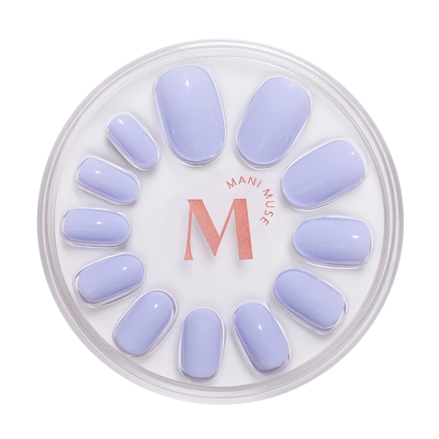 Amazon.com: Mani Muse Periwinkle Blue Press-On Nails – 30 Reusable ...
