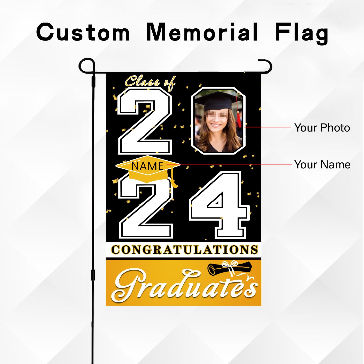 Snapklik.com : Dicodes Personalized Graduation Garden Flag 2024 ...