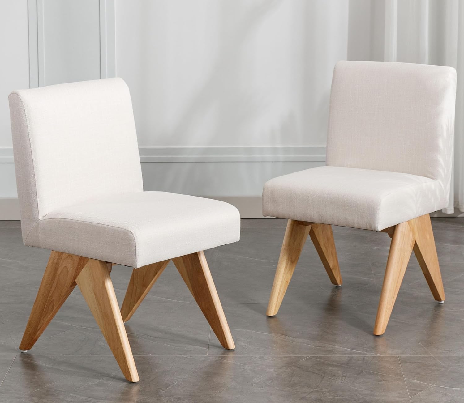 Amazon.com - VESCASA Upholstered Dining Chairs with Inverted V-Shape ...