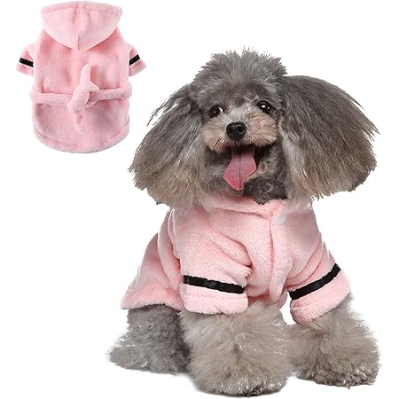 Amazon.com: Mummumi Pet Bathrobe, Dog Hooded Bath Towel Pajamas Quick ...