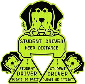 Amazon.com - MOCHENT 3 Pcs Reflective Student Driver Stickers for Car ...
