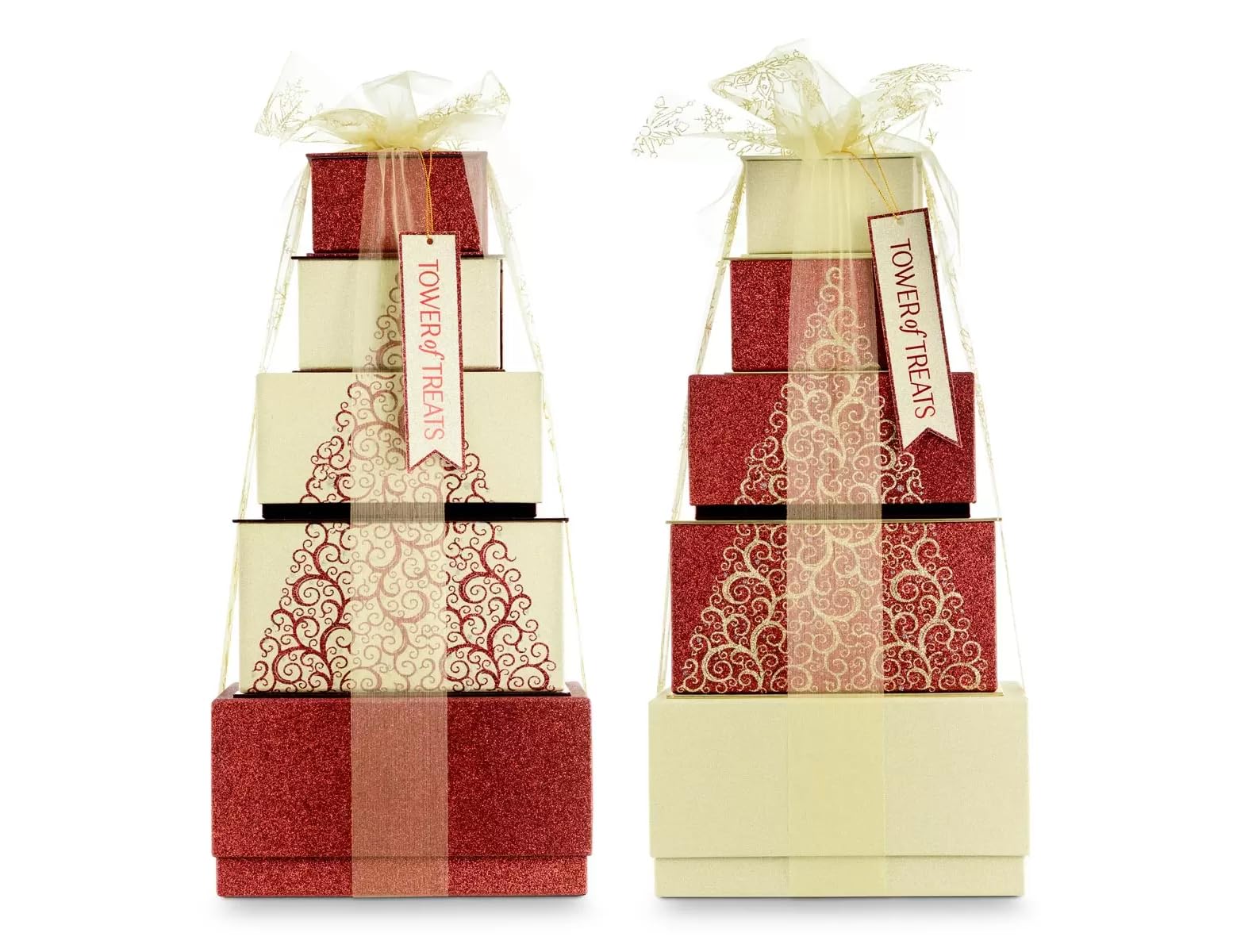 Festive Tower of Treats Biscuits, Fudge, Chocolates, Large Hamper ...