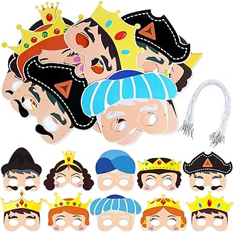 Amazon.com: Hotop 30 Sets Purim Masks for Kids Decorations Jewish Party ...