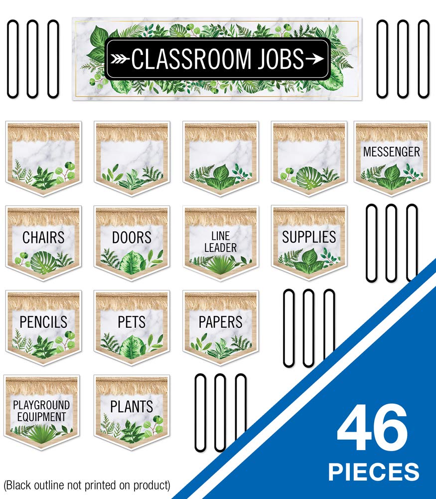 Boho Classroom Decor 120-Piece Classroom Jobs Pocket Chart Set - Boho ...