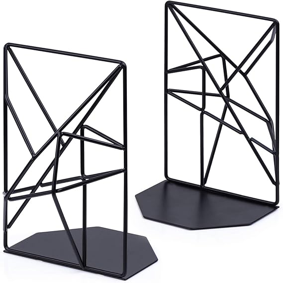 Amazon.com: SRIWATANA Bookends Black, Decorative Metal Book Ends ...