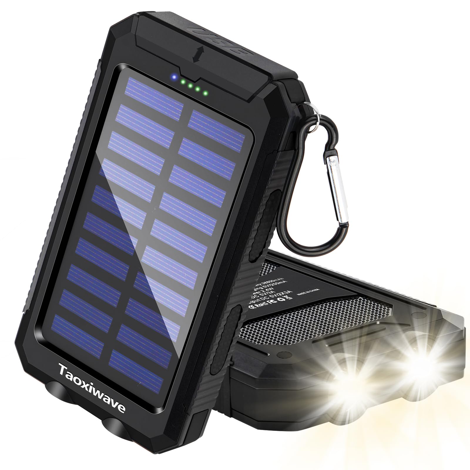 Solar Power Bank, Portable Charger,Fast Charging 38800mAh Waterproof ...