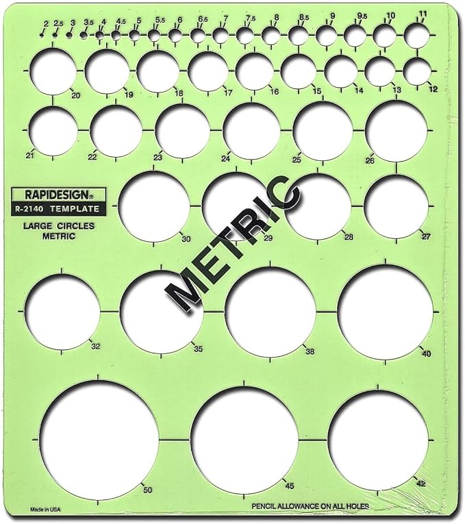 Amazon.com : Rapidesign Metric Large Circles Template, 1 Each (R2140 ...
