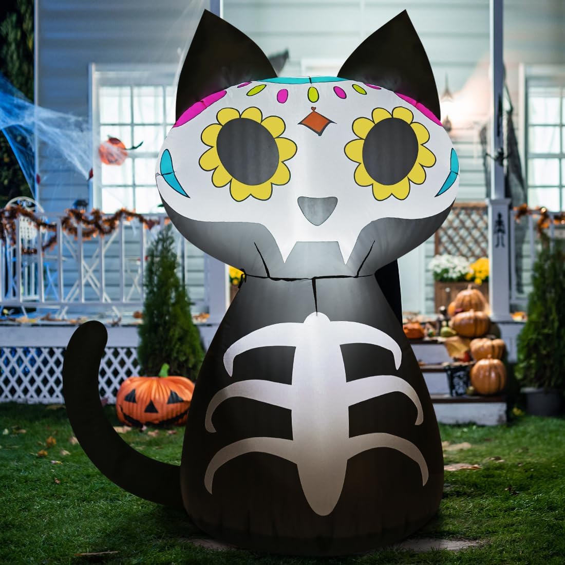 Amazon.com: GOOSH 4 FT Halloween Inflatables Cat Outdoor Decorations ...