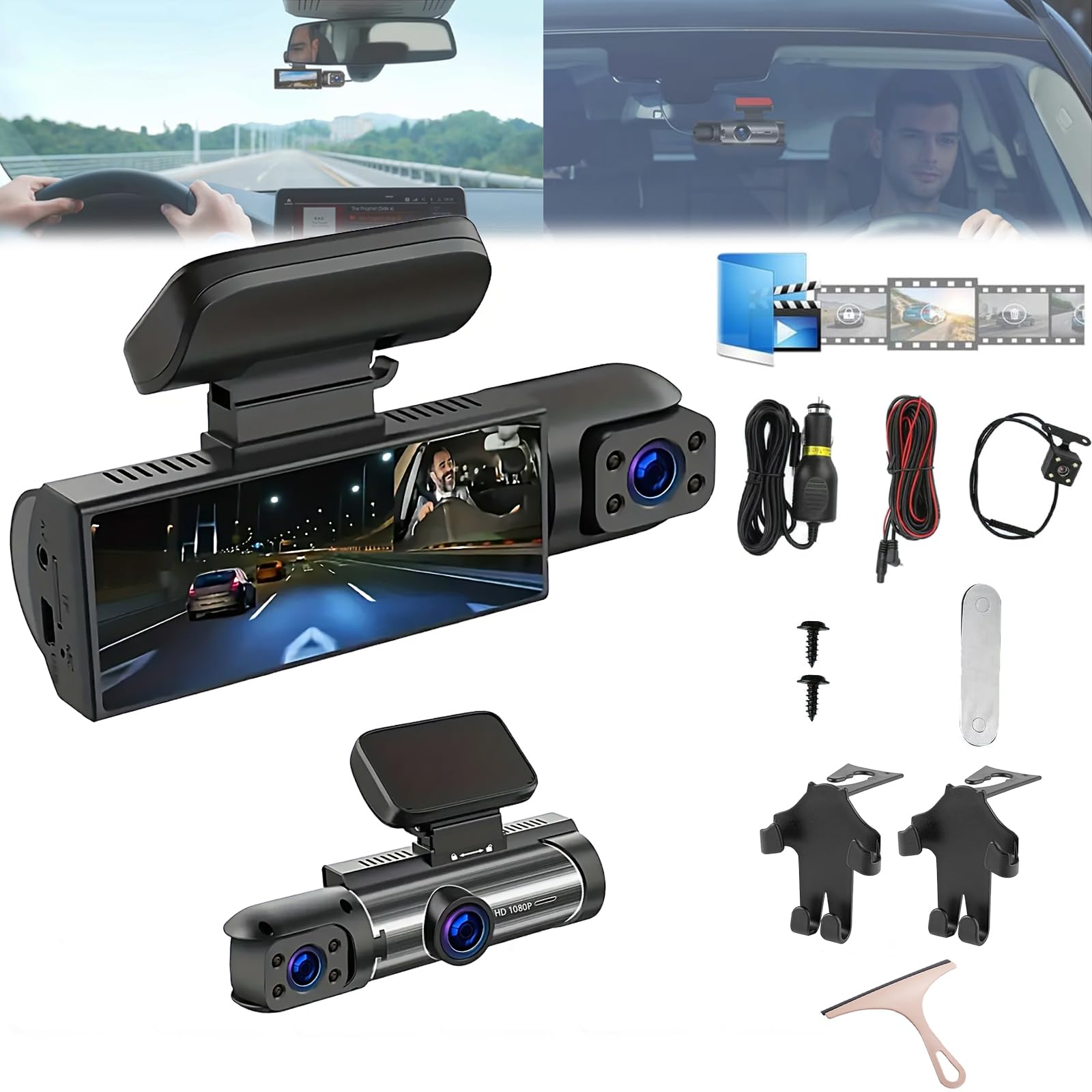 Amazon.com: Shirem Dash Camera, shirem Dash cam Front and Rear, sherum ...