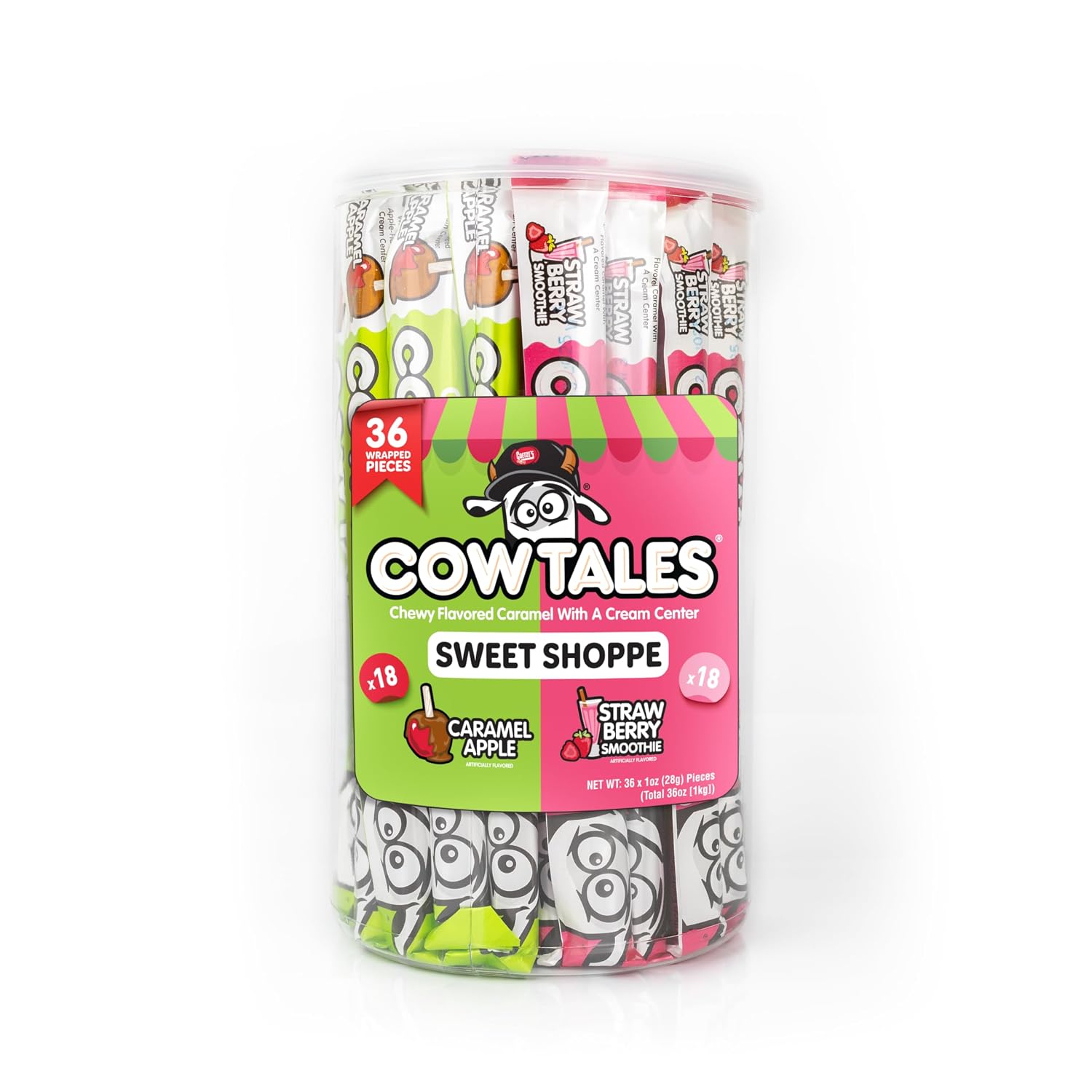 Amazon.com : Goetze's Candy Sweet Shoppe Cow Tales Mix - Strawberry ...