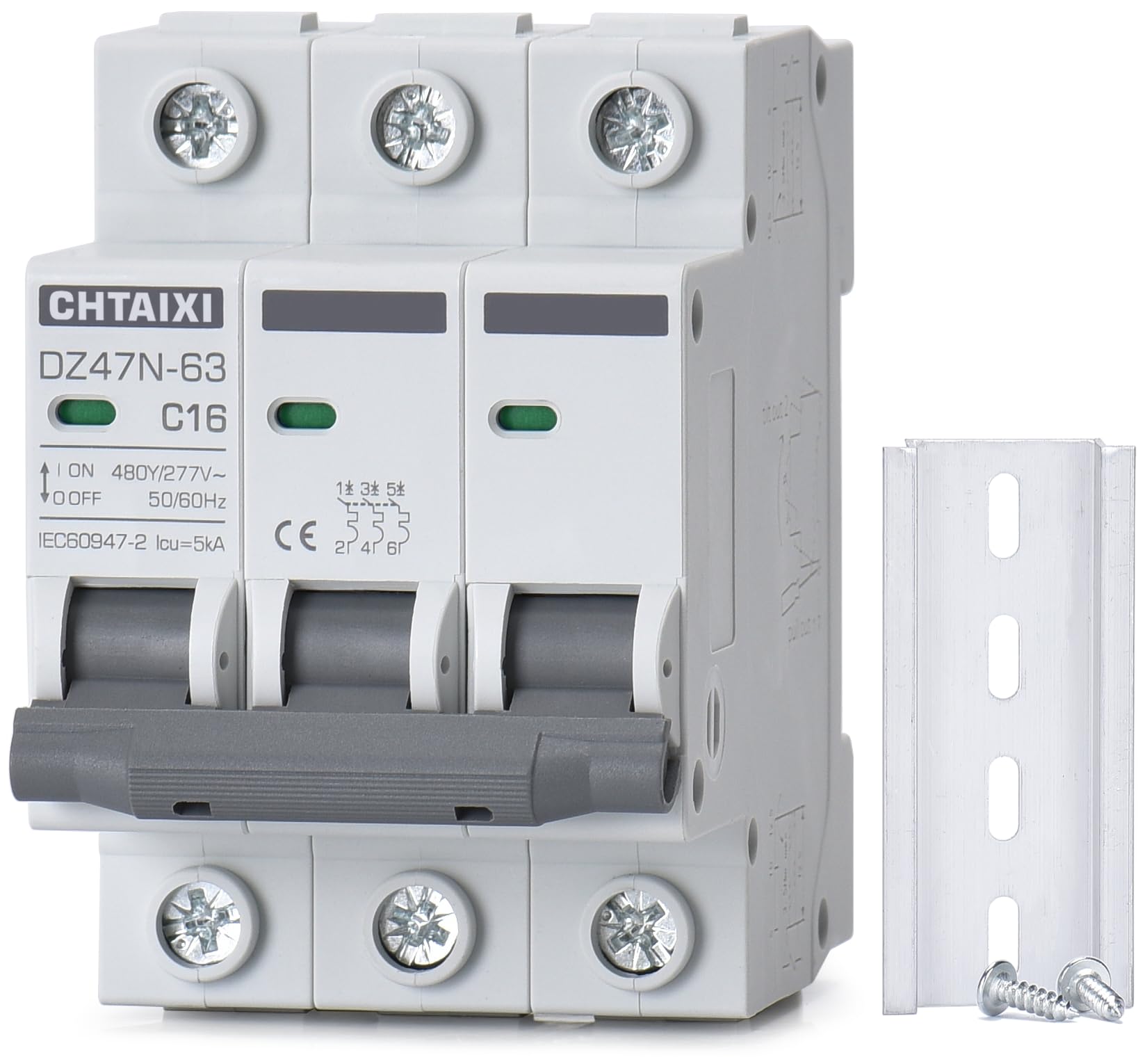 Snapklik.com : Chtaixi 3 Pole DIN Rail Mount Circuit Breaker, 16 Amp ...