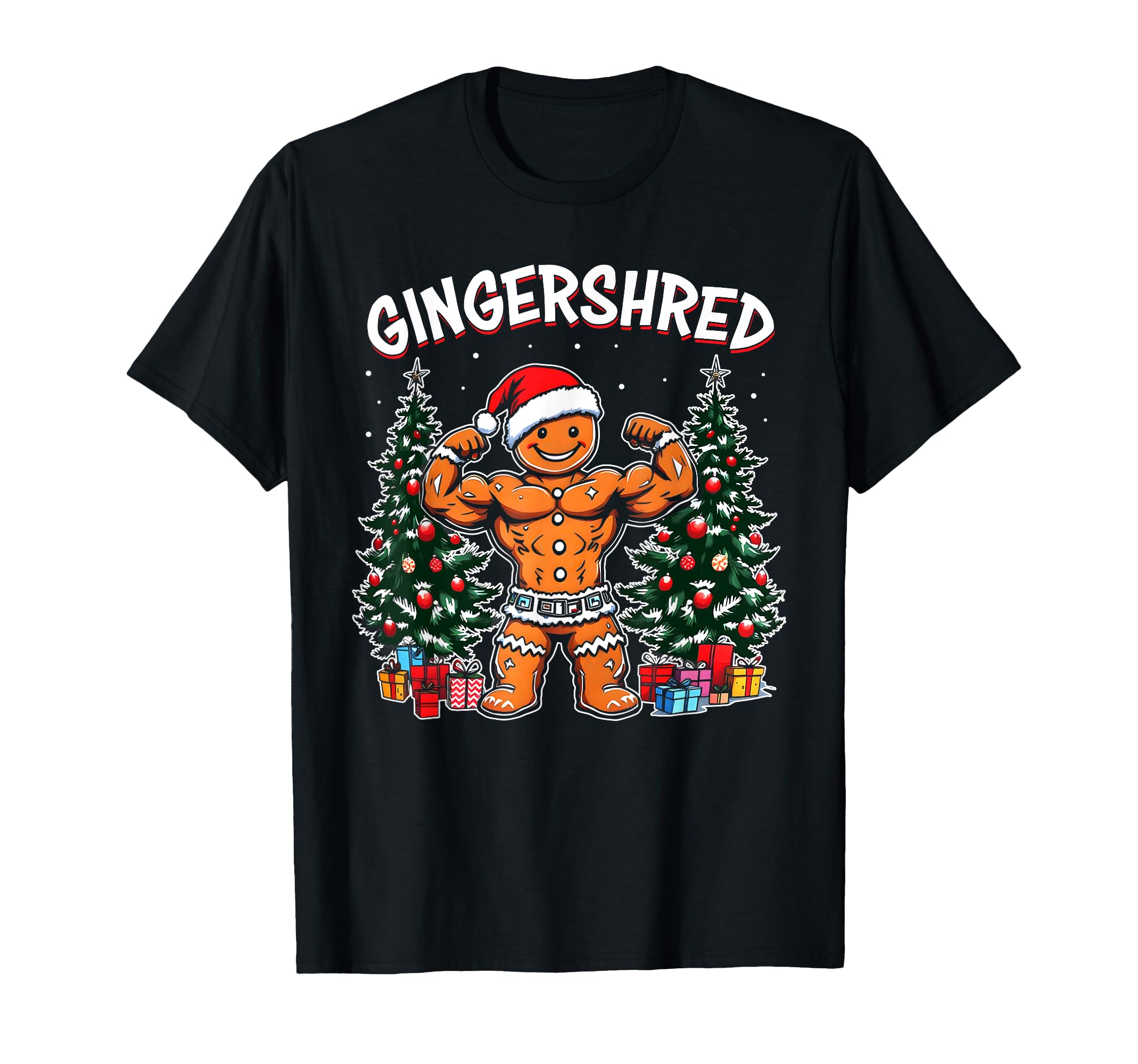 Amazon.com: Gingershred Funny Gingerbread Man Gym Bodybuilding ...