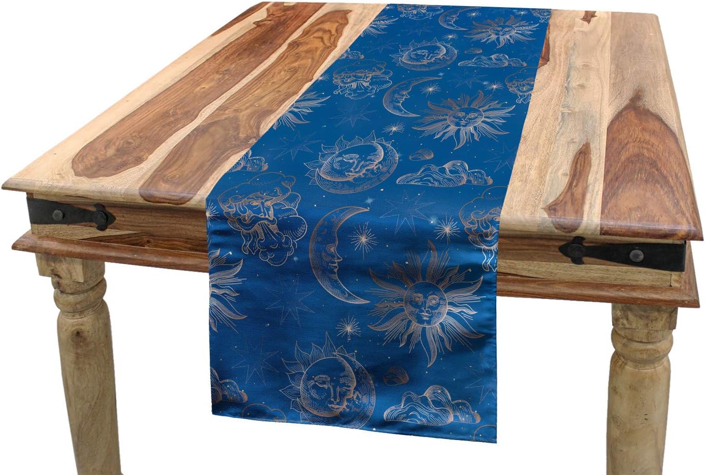Amazon.com: Ambesonne Magic Moon Table Runner, Celestial Sun and Moon ...