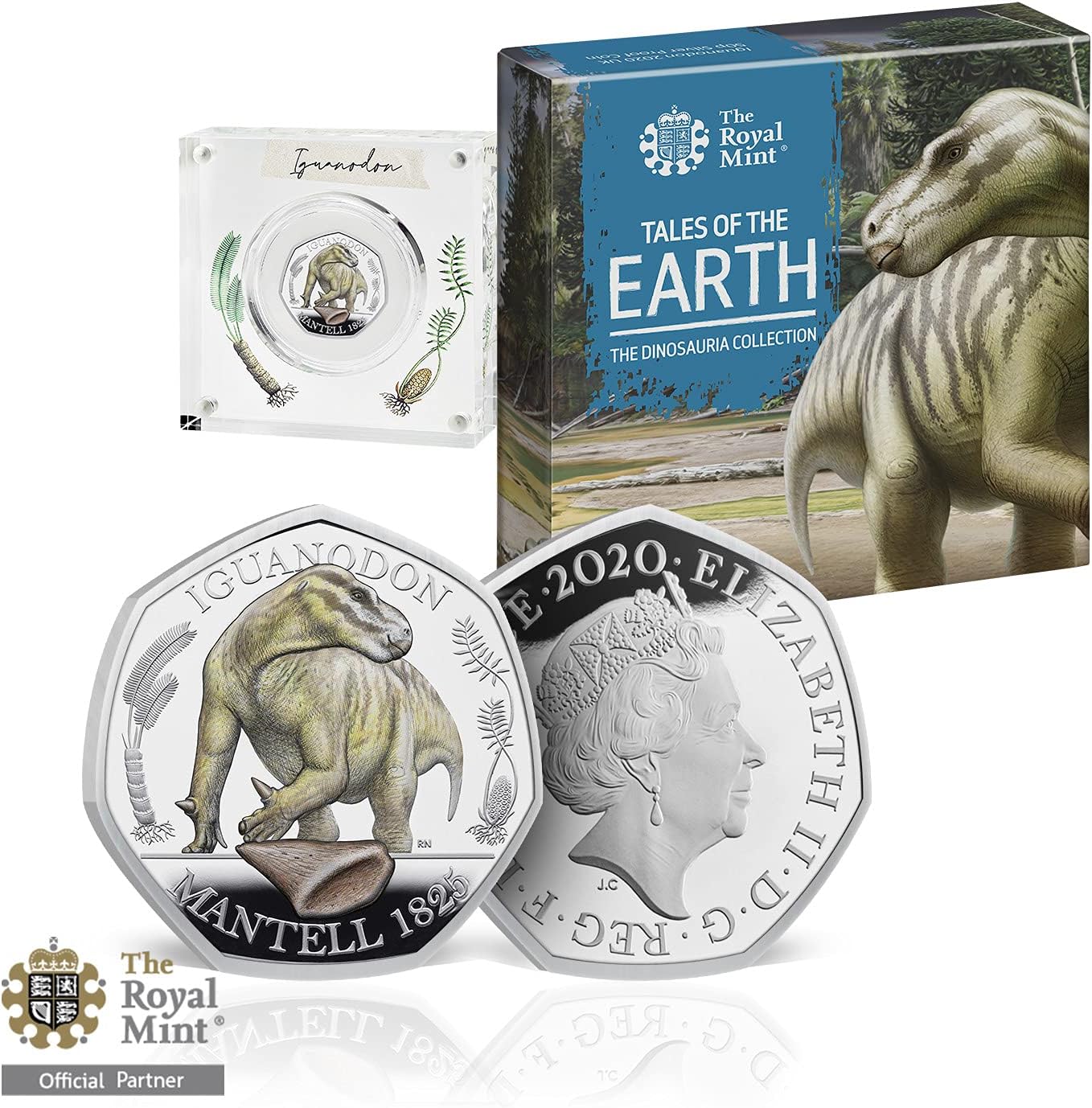 Dinosaur 50p Coin Iguanodon Official Royal Mint Limited Edition Silver ...