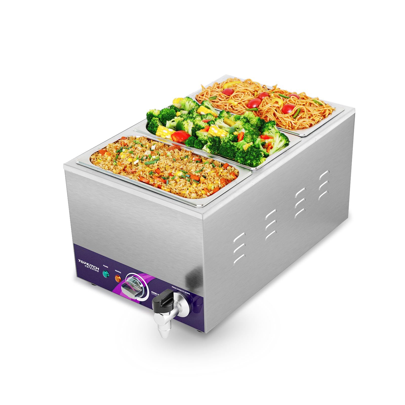 Amazon.com: TOPKITCH 3-Pan Commercial Food Warmer with Non-Leakage ...