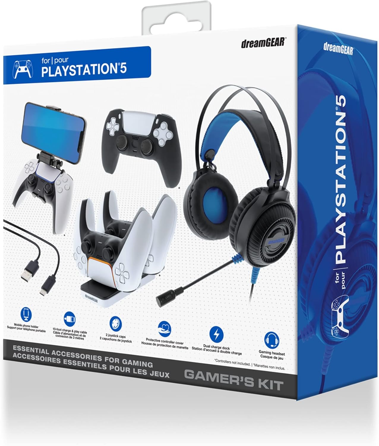 Gamers Kit For PlayStation 5: Gaming Headset with 50mm Drivers, PS5 ...