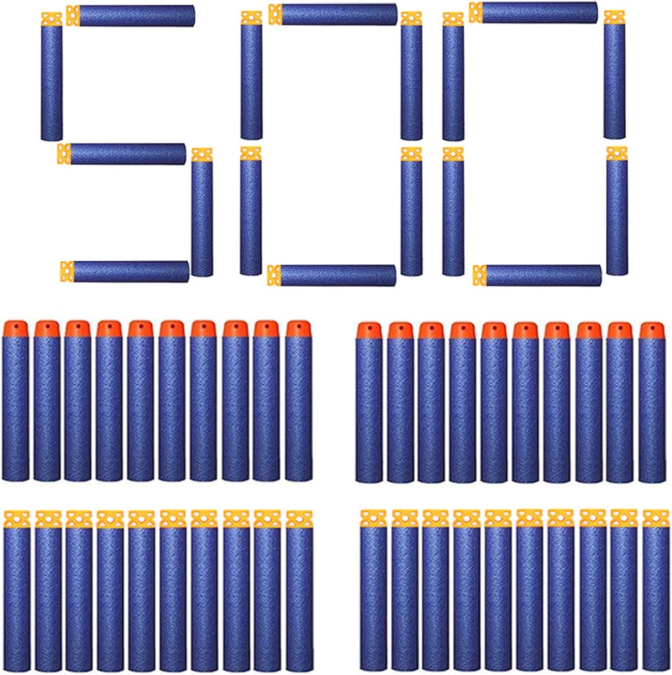 500PCS Foam Bullets Standard Size Refill Dart Pack for Nerf Guns N ...