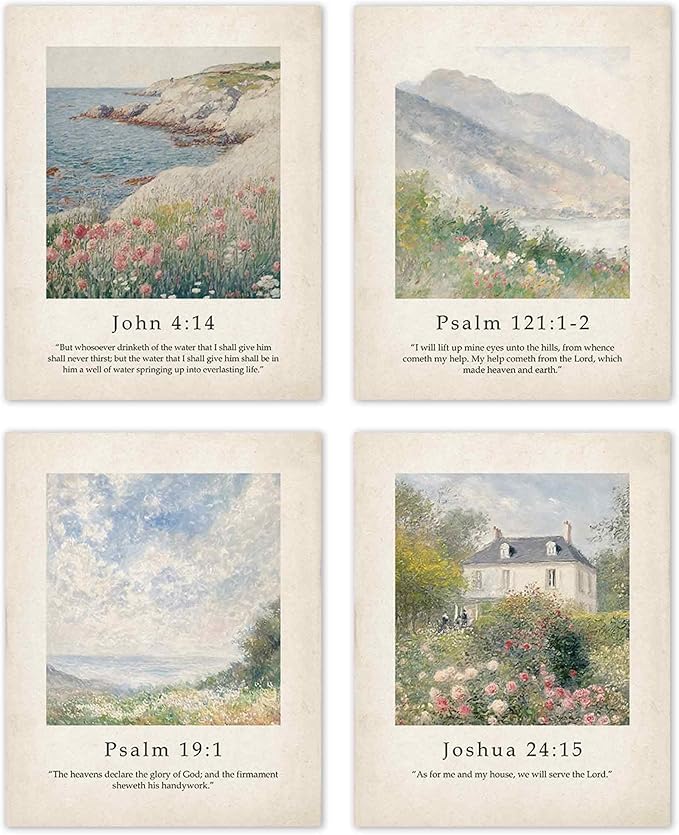 Amazon.com: TLESKE Vintage Christian Bible Verse Posters Prints ...