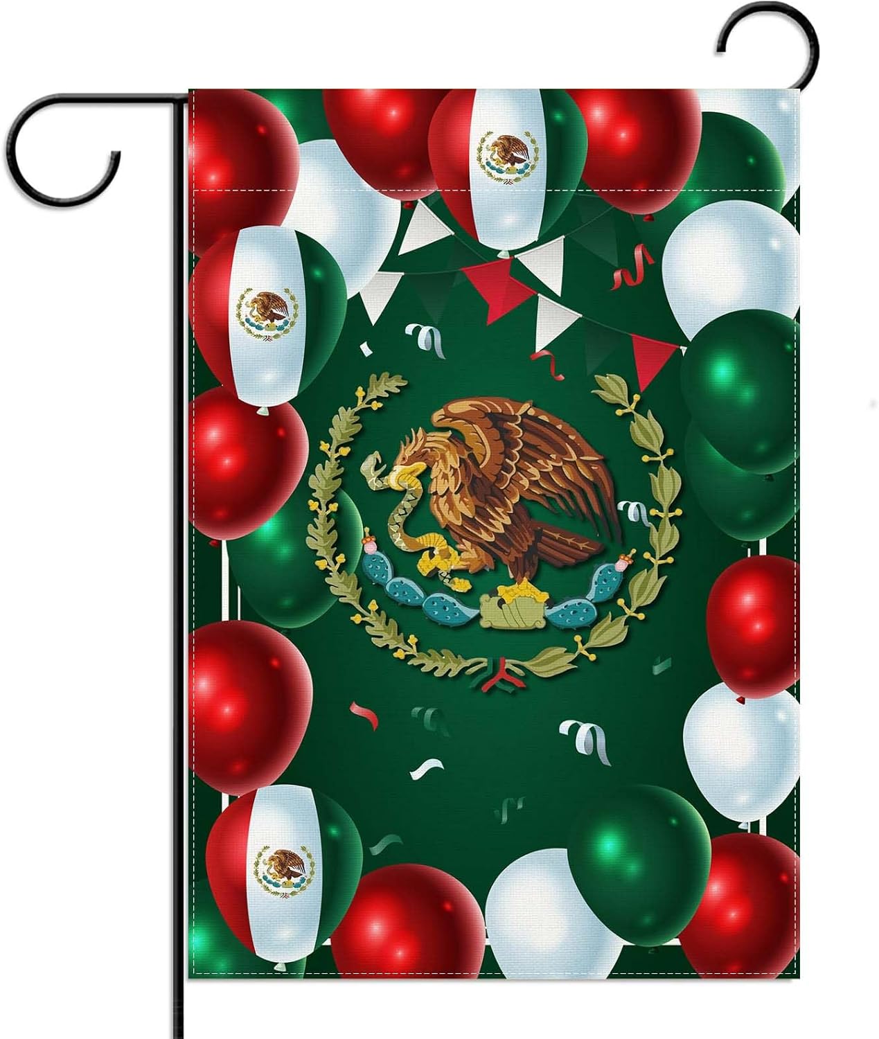 Amazon.com : Linen Mexican Fiesta Garden Flag 12.5×18'' Mexico Flag ...