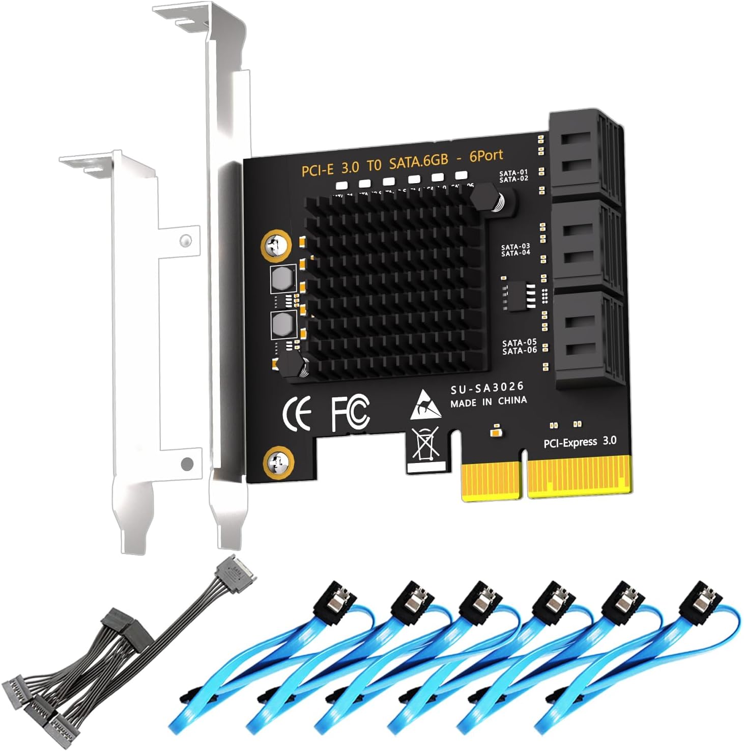 Amazon.com: M.2 to SATA 3.0 Adapter [6-Port], RIITOP M.2 NVMe to 6 ...