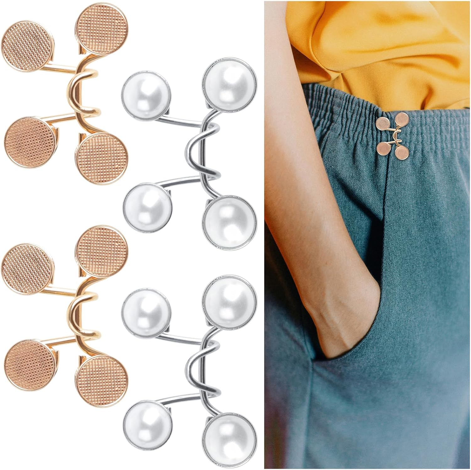 Amazon.com: DAJISI 4 Sets Pant Waist Tightener, Waist Buckle Set for ...