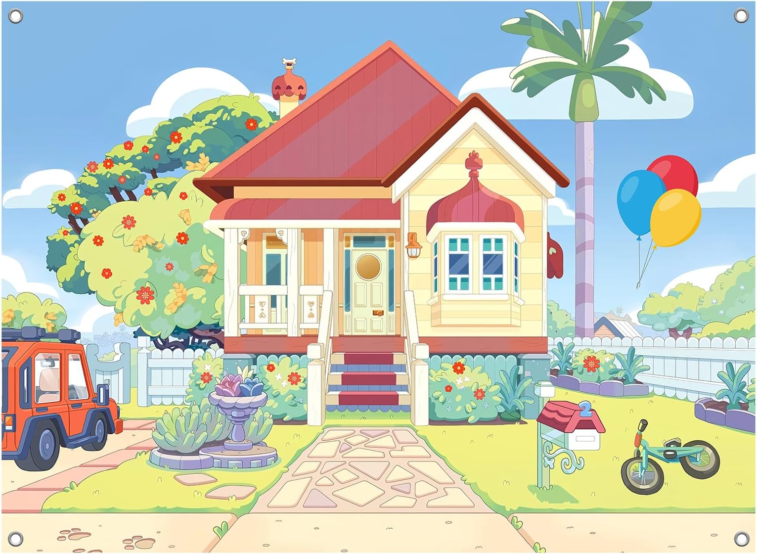 Amazon.com : UMURILXY 7x5FT Cartoon Dog House Backdrop, Blue Sky ...
