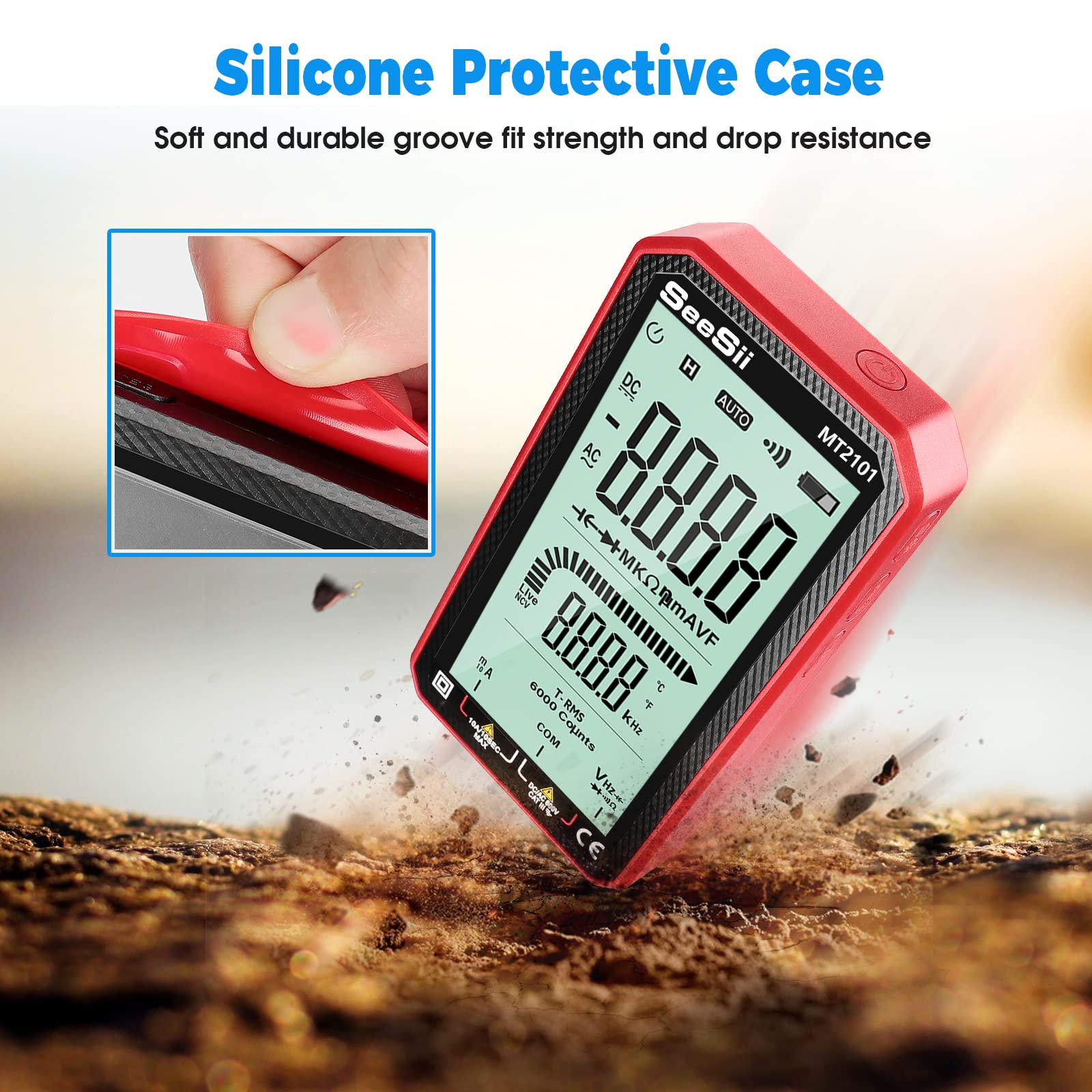 Multímetro digital, multímetro de pantalla grande de 4...B09194KMRN ...