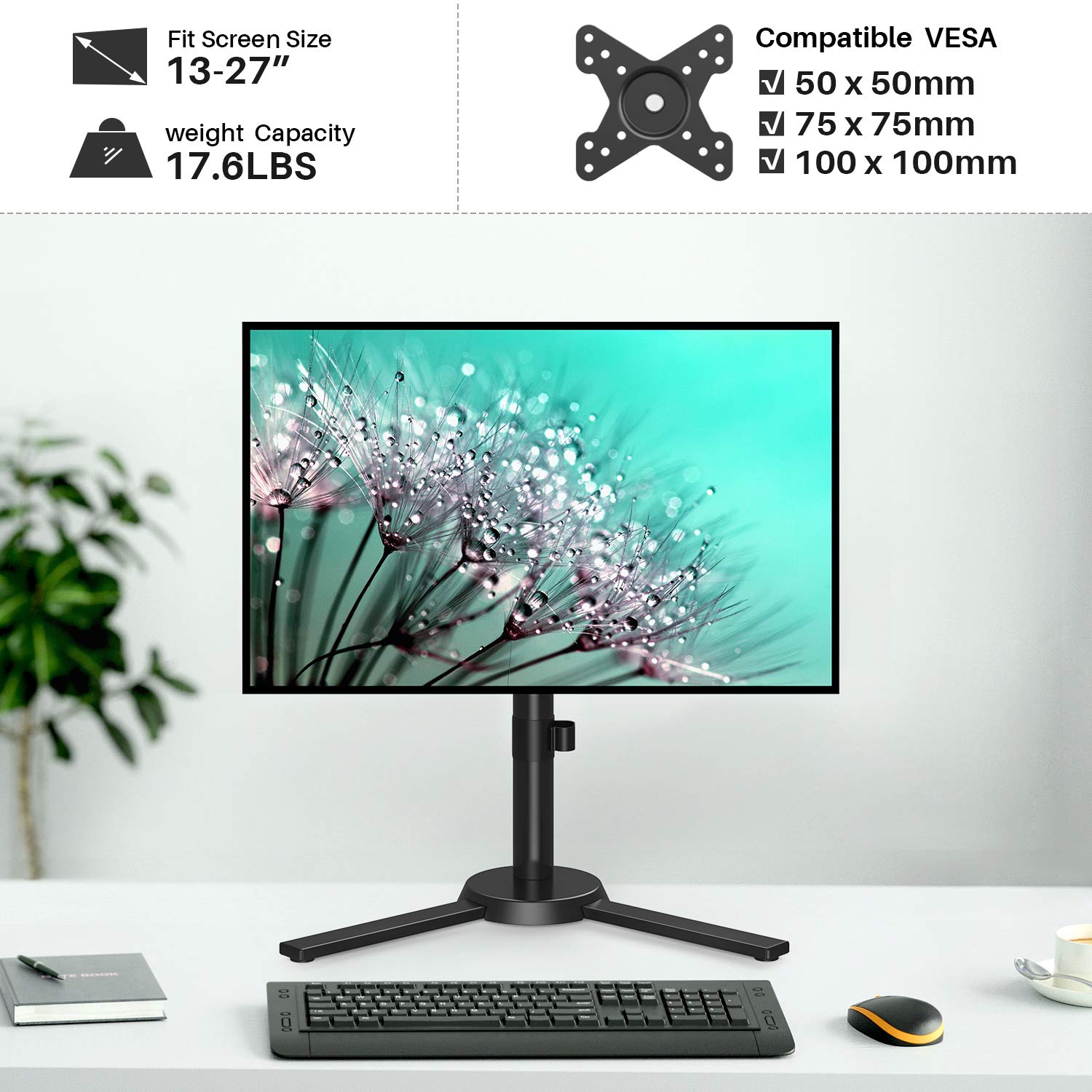 Buy USX MOUNT Single Monitor Stand Mount, Freestanding Single Vesa ...