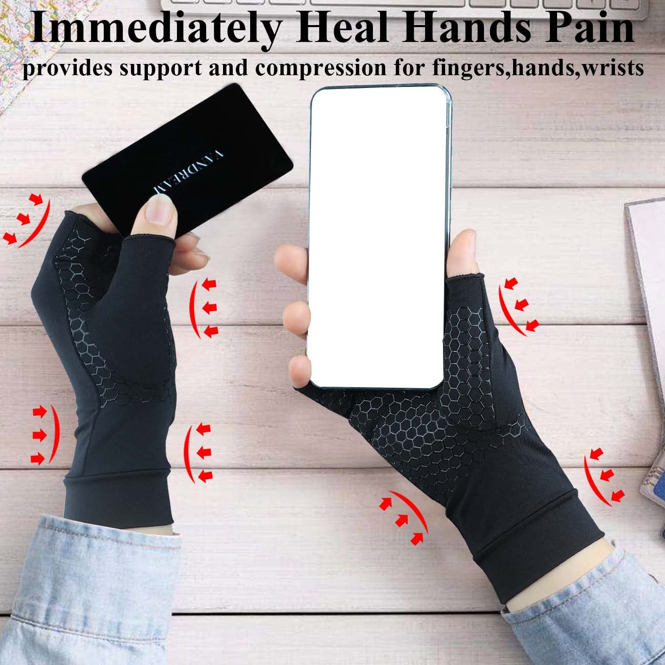 Snapklik.com : 2 Pairs Copper Arthritis Gloves For Carpal Tunnel Pain ...