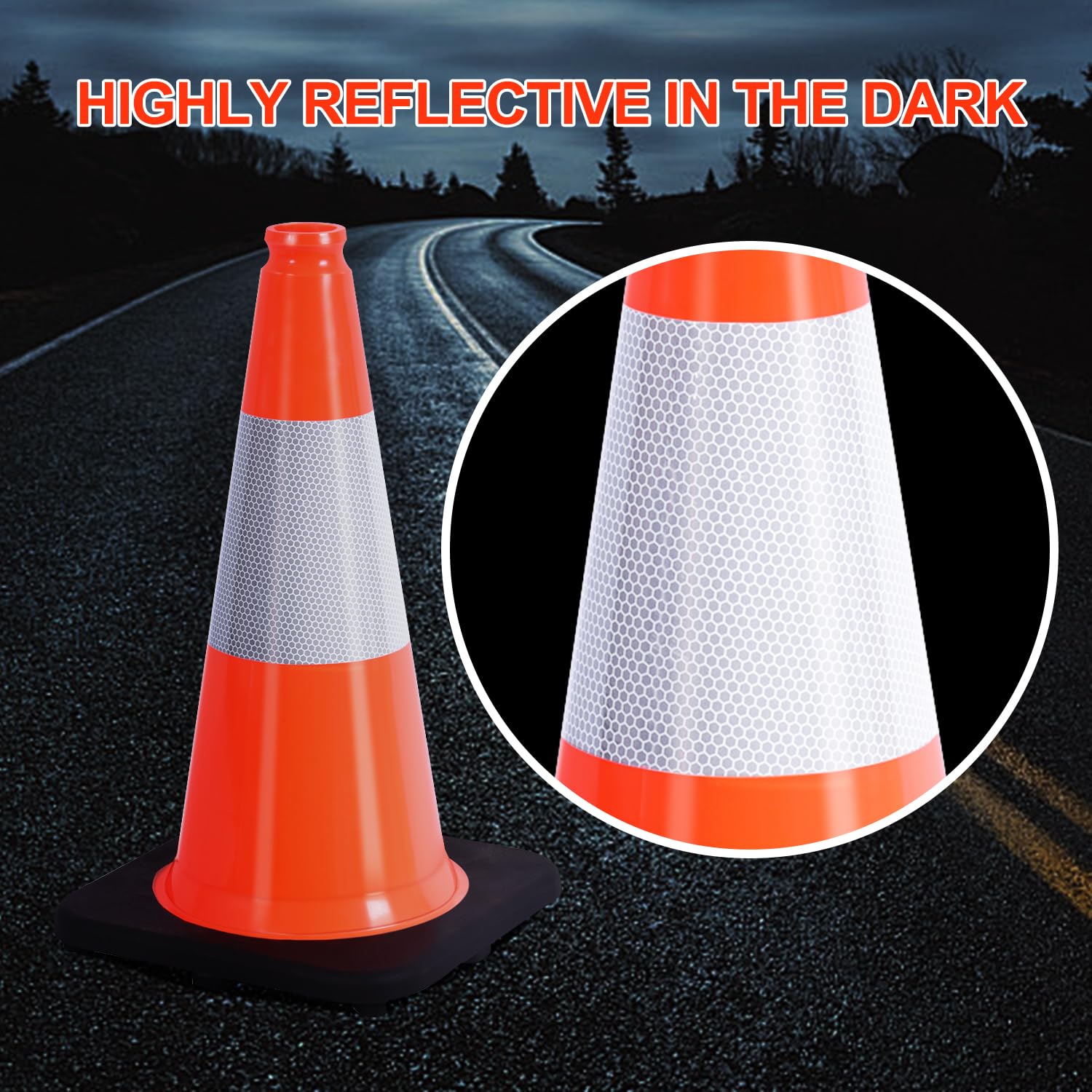 Snapklik.com : (5 Cones) BESEA 18 Inch Orange PVC Cones Traffic Safety ...