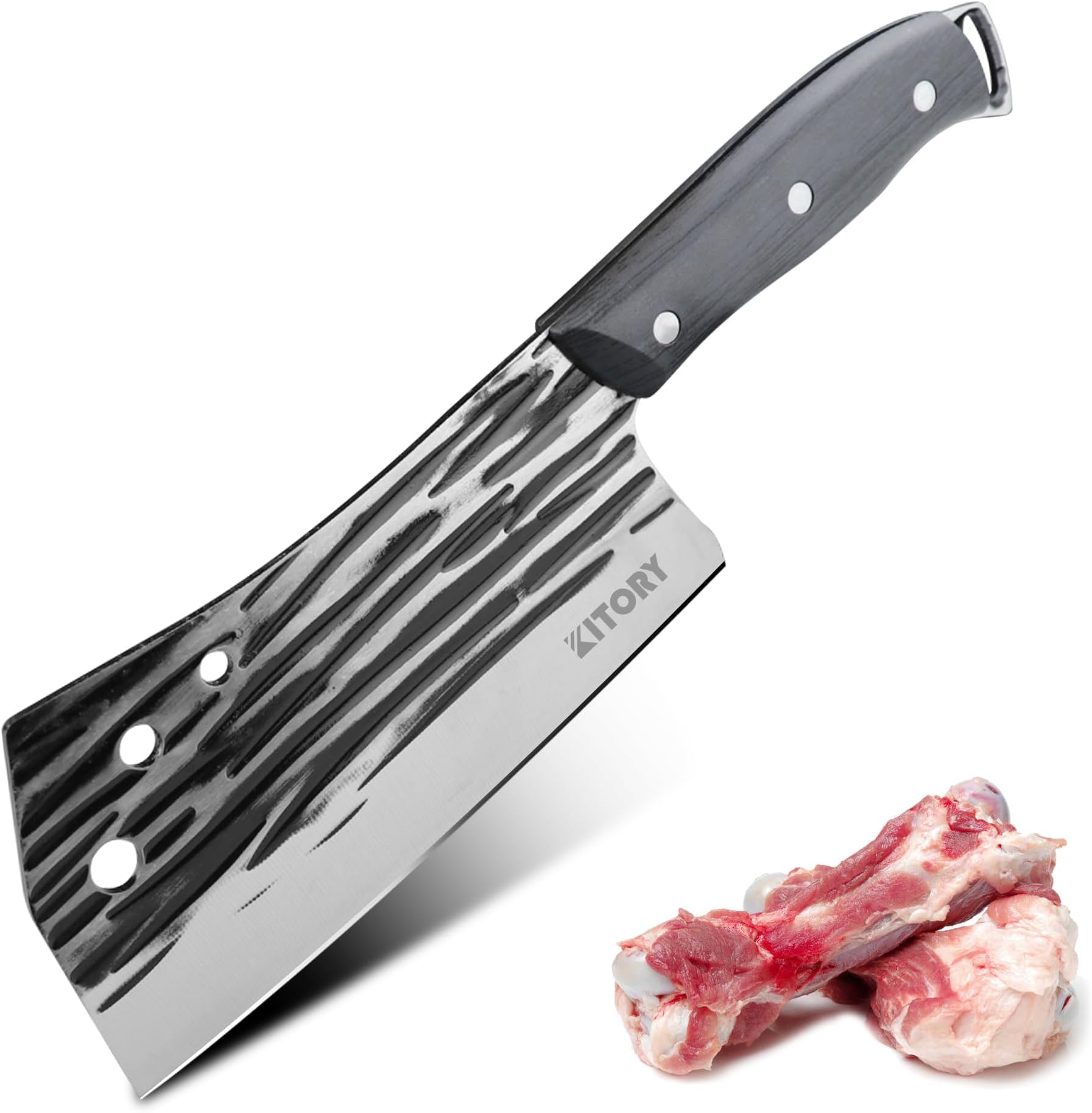 Amazon.com: Meat Cleaver, 7 Inch Full Tang Chinese Knife High Carbon ...
